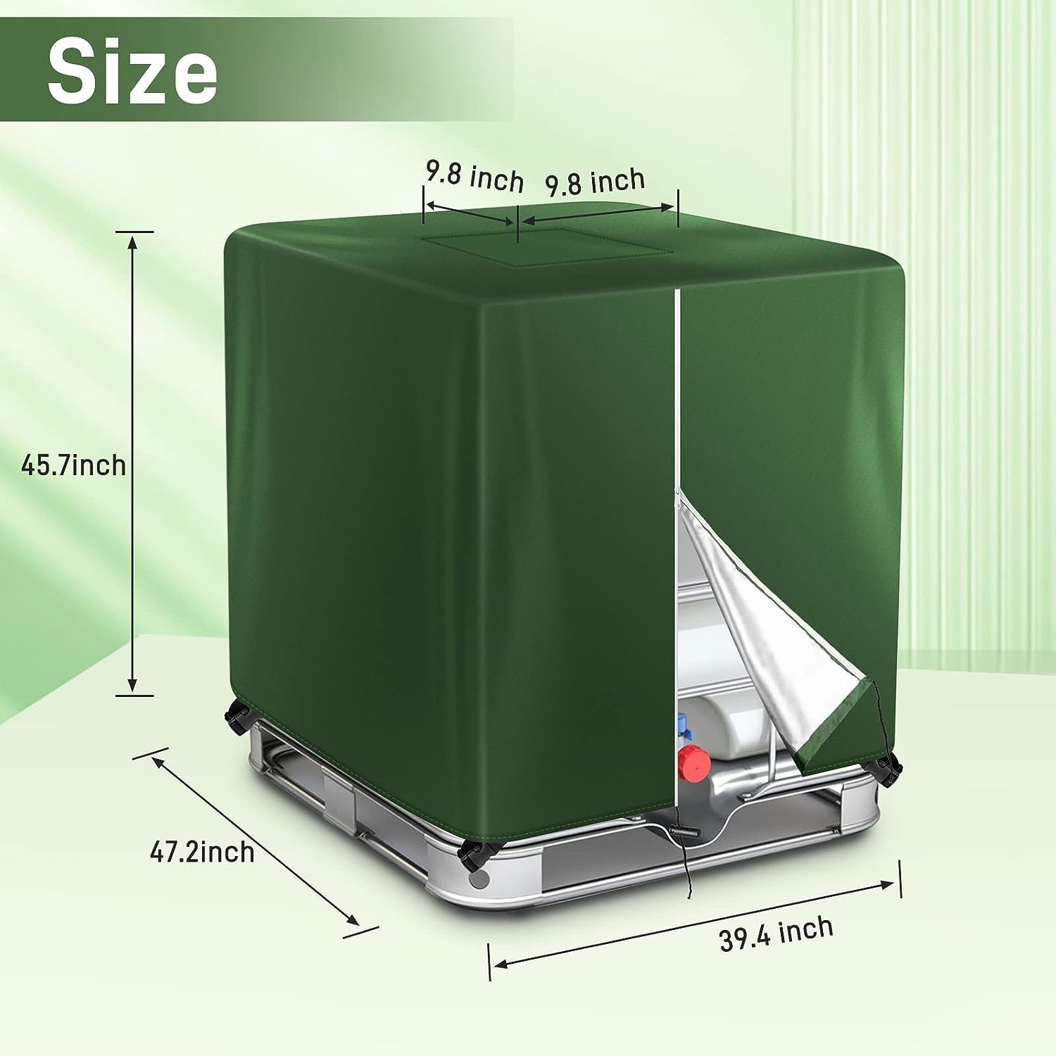 IBC Tote Cover for 1000L Outdoor 275 Gallon Rain Barrel UV Resistant ...