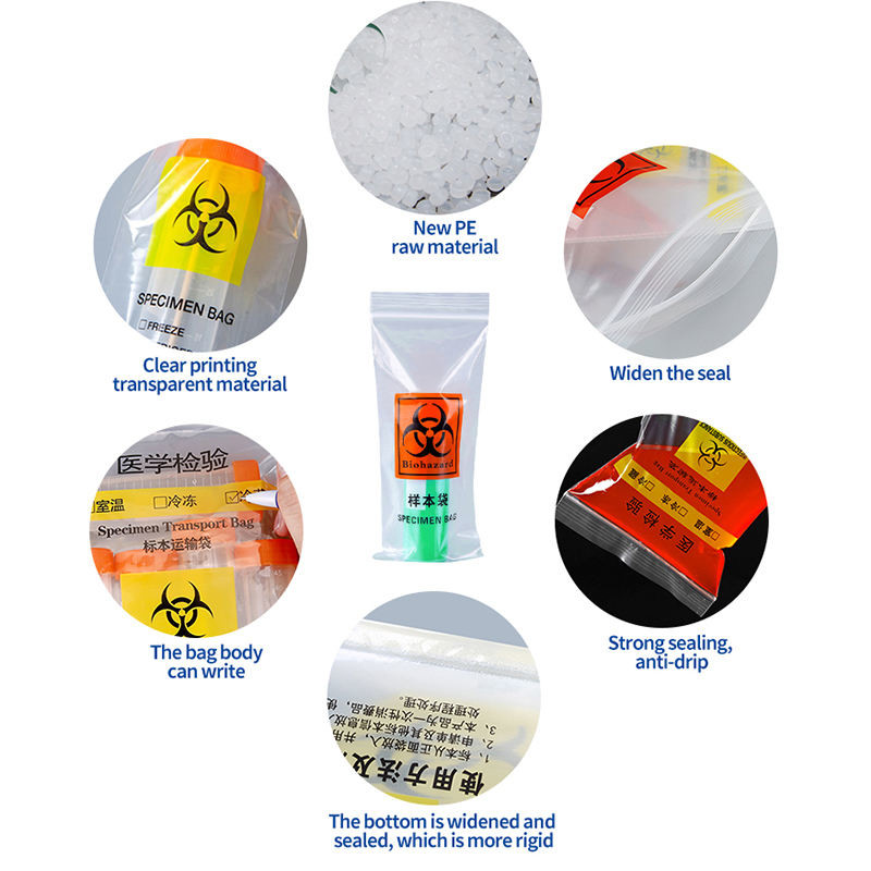 MEDICAL BIOHAZARD ZIPPER SPECIMEN Laboratory Reusable Disposable Zipper ...