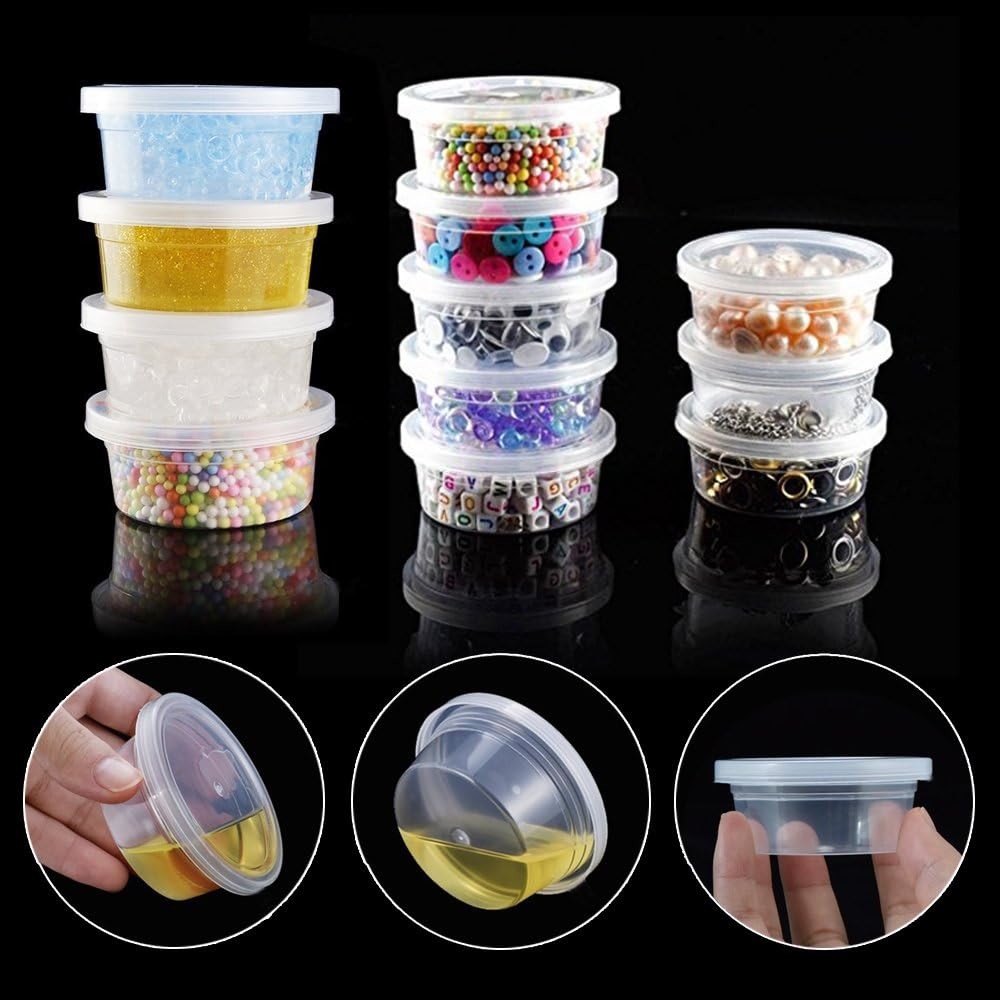 Small Plastic Containers With Lids 50 Pack Slime Containers With Lids ...
