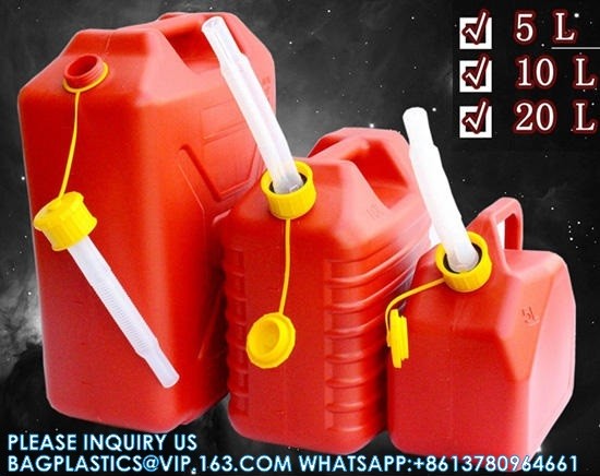 Red Color 2.5 Gallon Plastic Gas Jerry Can 10 Litre HDPE Gasoline ...