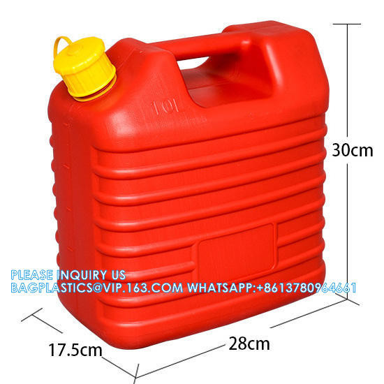 Red Color 2.5 Gallon Plastic Gas Jerry Can 10 Litre HDPE Gasoline ...