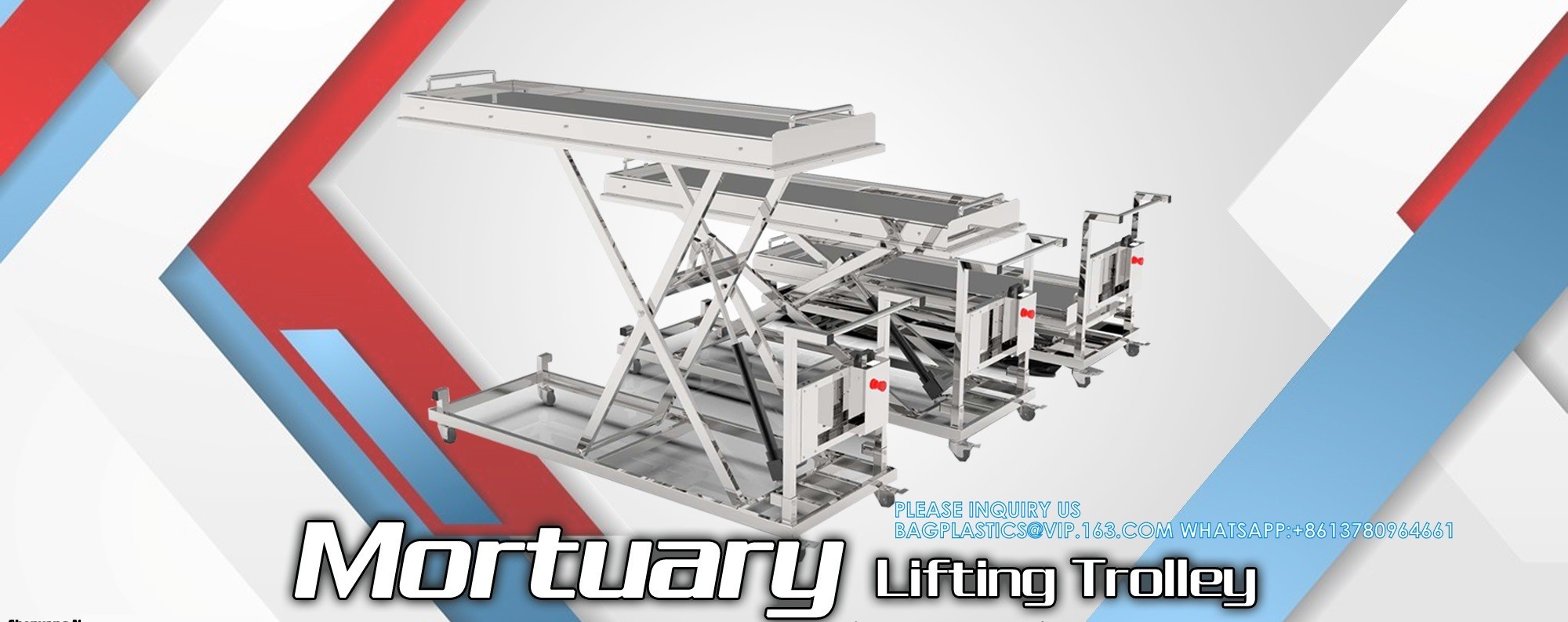 304 Stainless Steel Cadaver Trolley Lift Mortuary Morgue Hydraulic Body ...